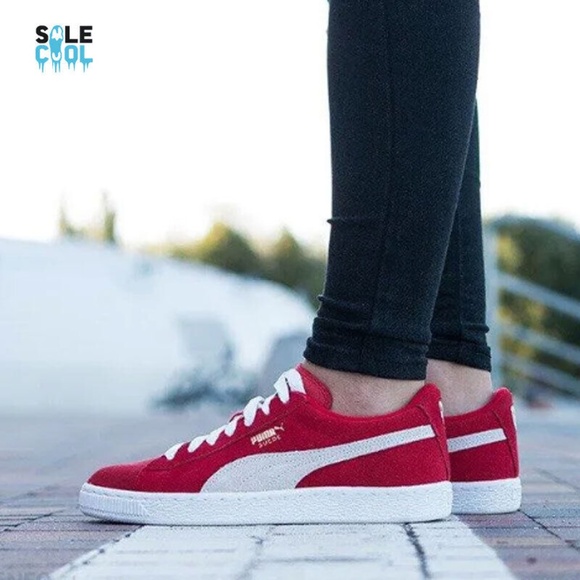 Puma | Shoes | Puma Suede Classic Red Sneakers | Poshmark